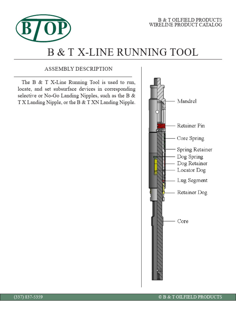 X Running Toolbtop Wireline Catalog | PDF | Fuel Production | Petroleum