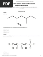 Lista de Exercícios Sobre Nomenclatura de Hidrocarbonetos - Brasil Escola | PDF | Benzeno ...