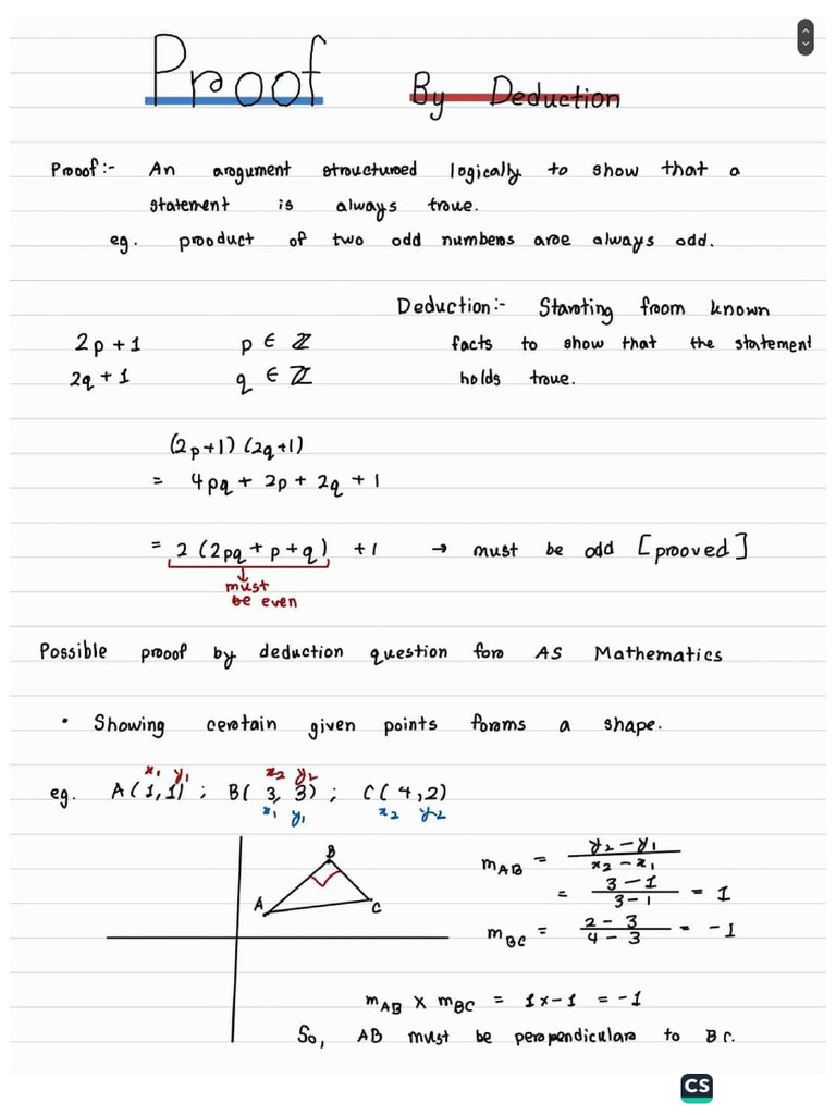 Proof by Deduction, Proof by Exhaustion (Edexcel IAL P2) | PDF