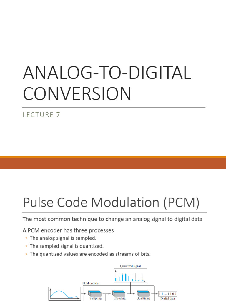 Lecture 7 - Analog 2 Digital | PDF | Sampling (Signal Processing) | Bandwidth (Signal Processing)