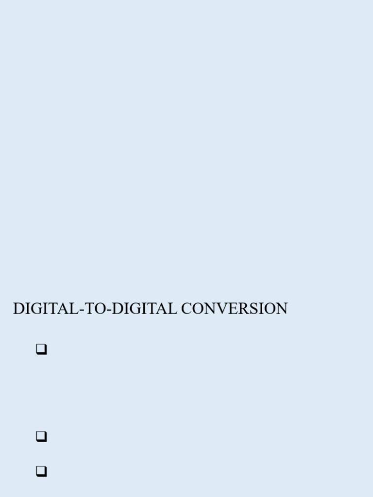 Lecture 6 - Digital To Digital Conversion | PDF | Bit Rate | Computer Data