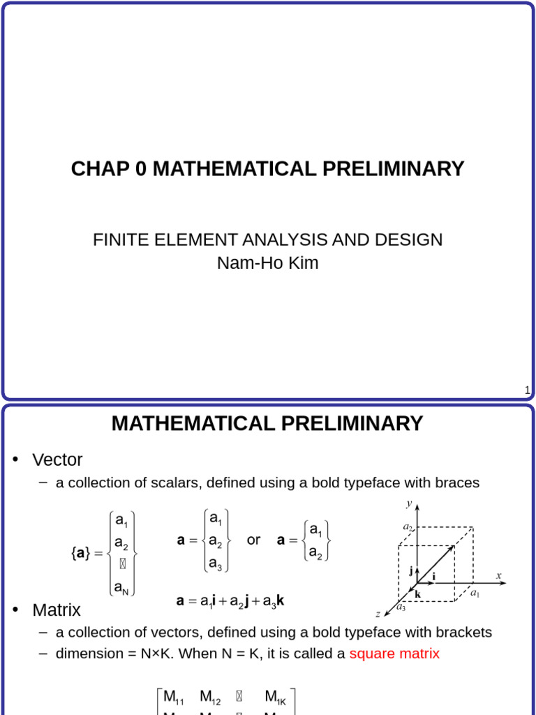 Mathematical Foundations for Finite Element Analysis | PDF | Matrix ...