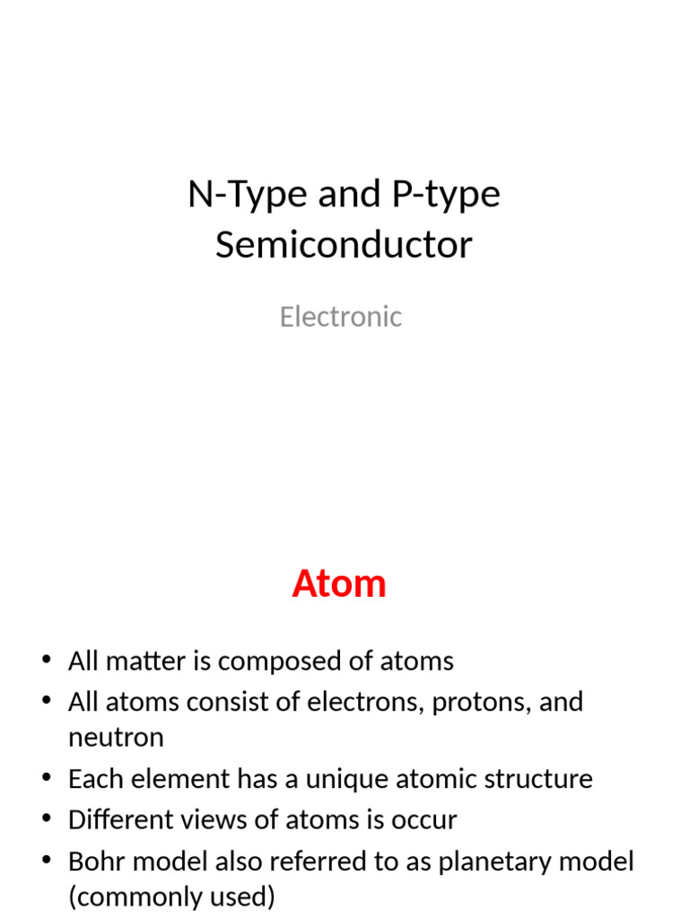 L1 N Type and P Type Semiconductor | PDF | Semiconductors | Atomic Nucleus