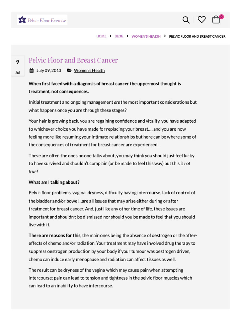 Womens Pelvic Floor and Breast Cancer | PDF | Vagina | Cancer