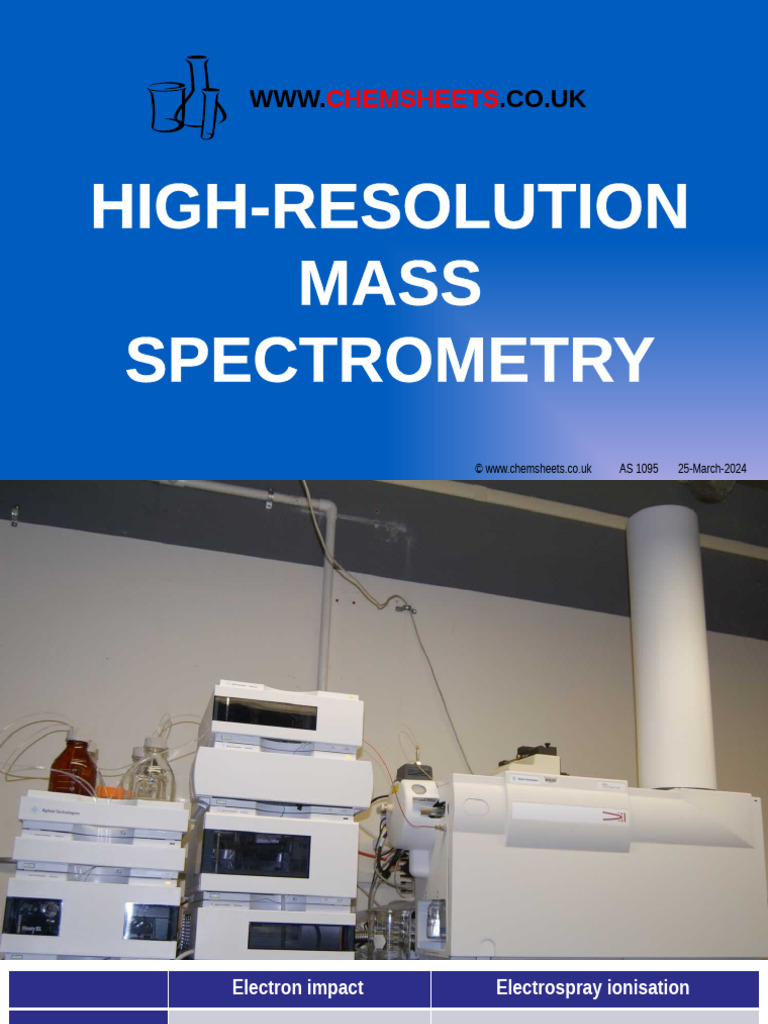 Chemsheets As 1095 High Resolution Mass Spectrometry 1 | PDF | Mass ...