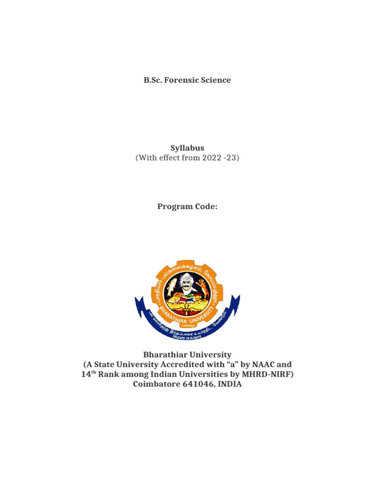 BSC Forensic Science | PDF | Perception | Crimes