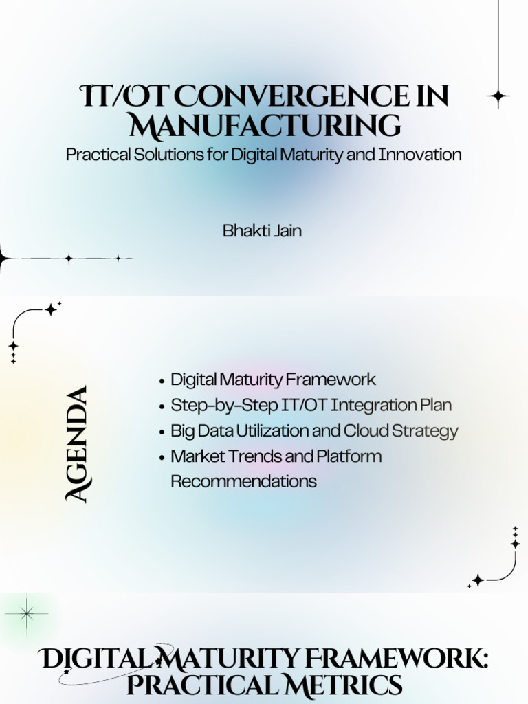 ITOT Convergence in Manufacturing | PDF | Internet Of Things | Cloud ...