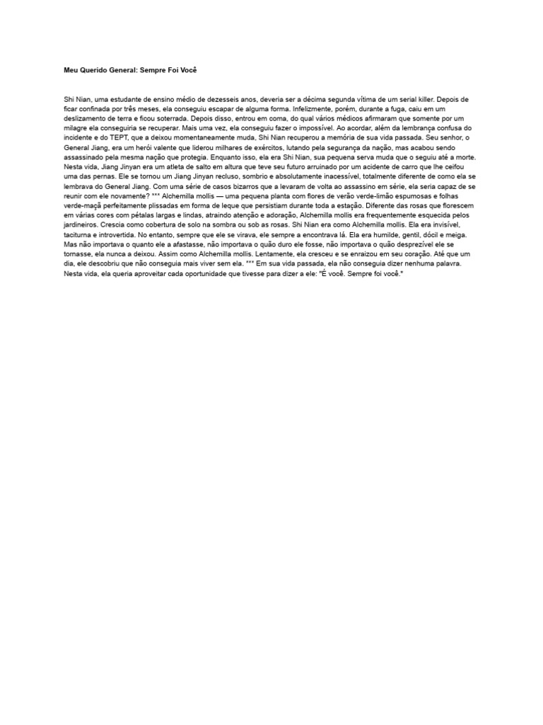 Meu Querido General - Sempre Foi Você - P1 | PDF | Tempo | Morte