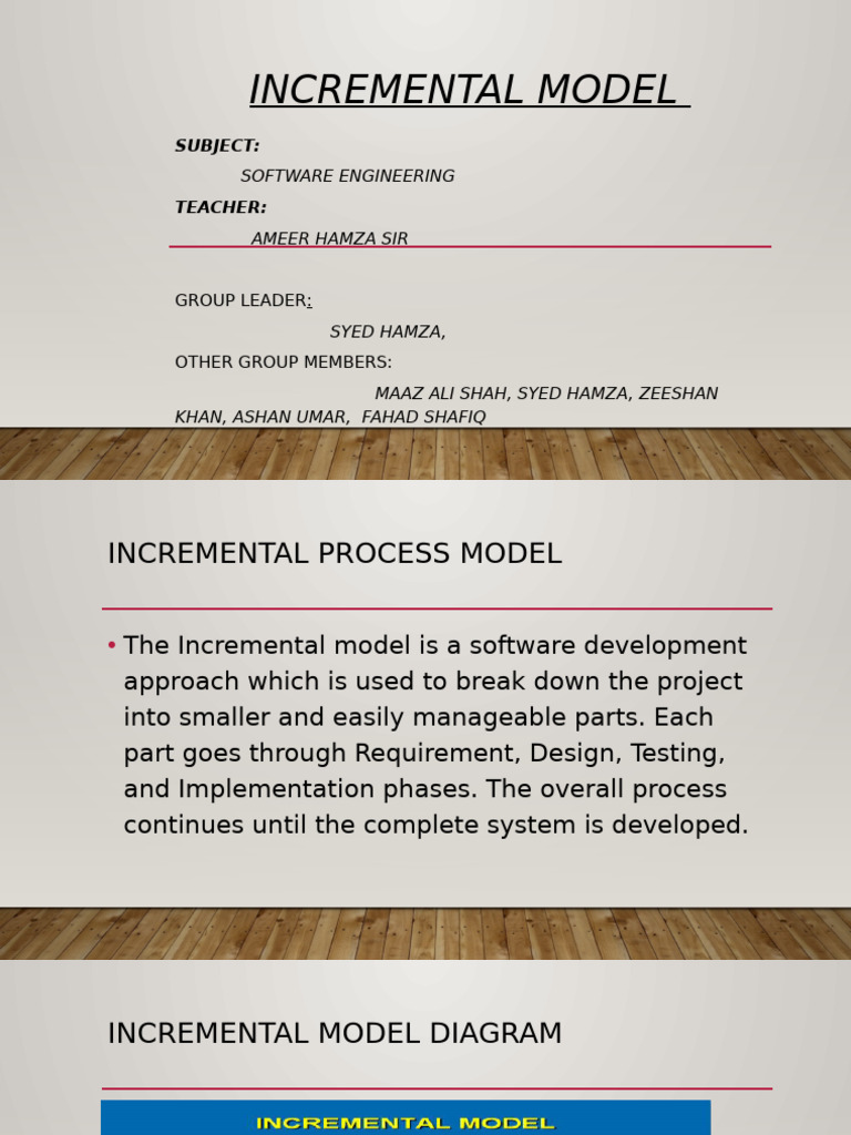 Incremental Model Software Engineering Presention | PDF | Software | Software Development