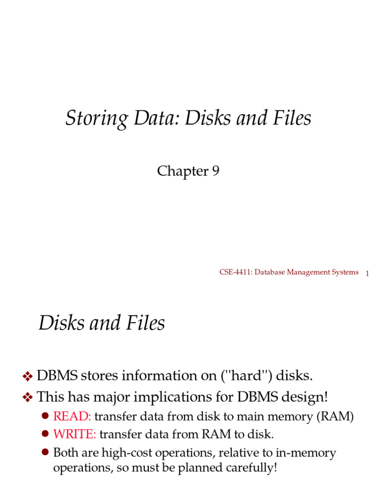 Storing Data - Disk and File | PDF | Computer Data Storage | Hard Disk Drive