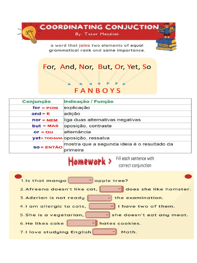Conjunctions Activity | PDF