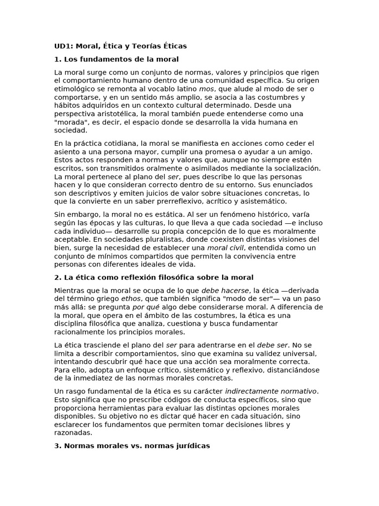 Moral y Etica | PDF | Moralidad | Virtud