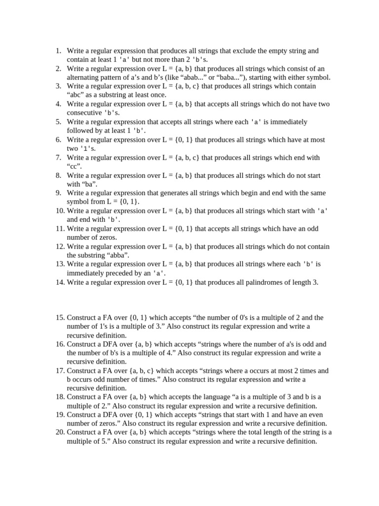 Practice Questions For Mid | PDF | Regular Expression | String (Computer Science)