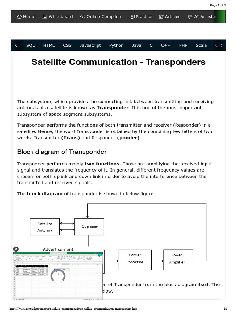 Overview of Satellite Transponders | PDF | Transmitter | Radio