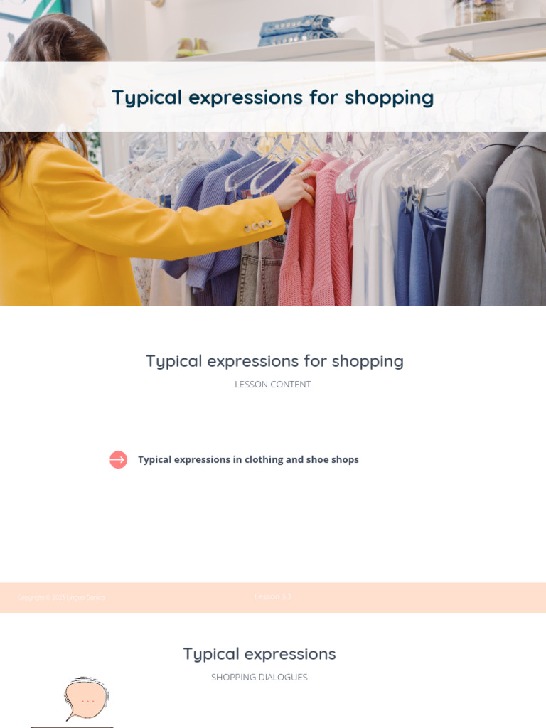 Shopping Expressions and Dialogues | PDF