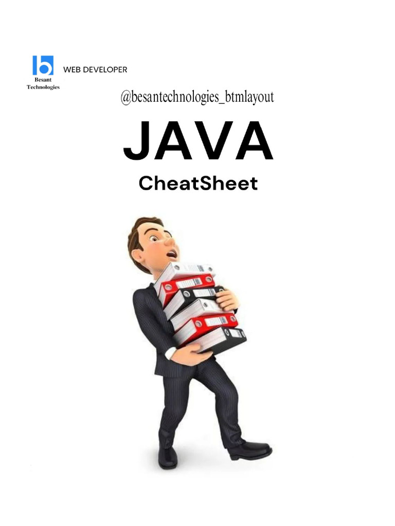 Java Cheatsheet | PDF
