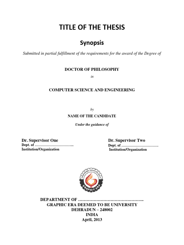 Pre PHD - Synopsis 1 | PDF