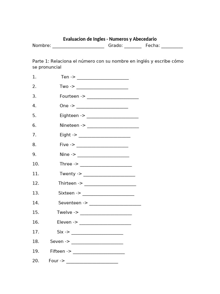Evaluacion Ingles Animada | PDF