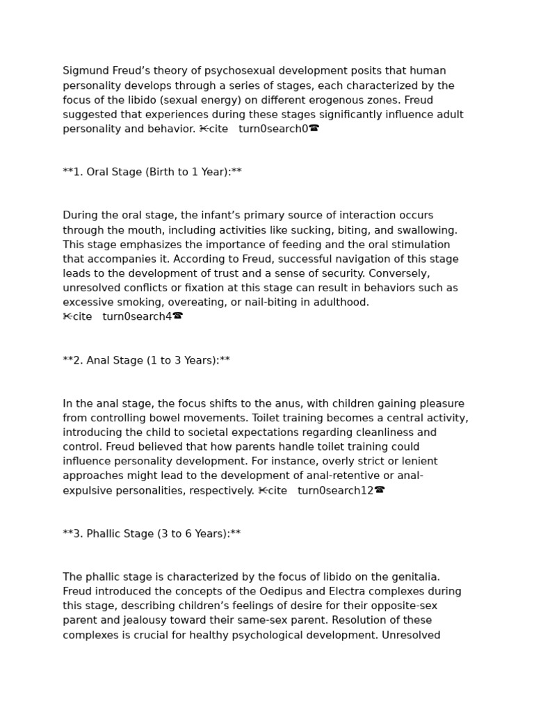 5 Stages of Psychosexual Development | PDF | Psychoanalysis | Human ...