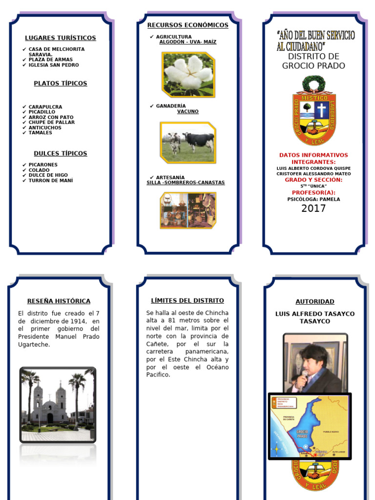 Triptico Del Distrito Grocio Prado | PDF