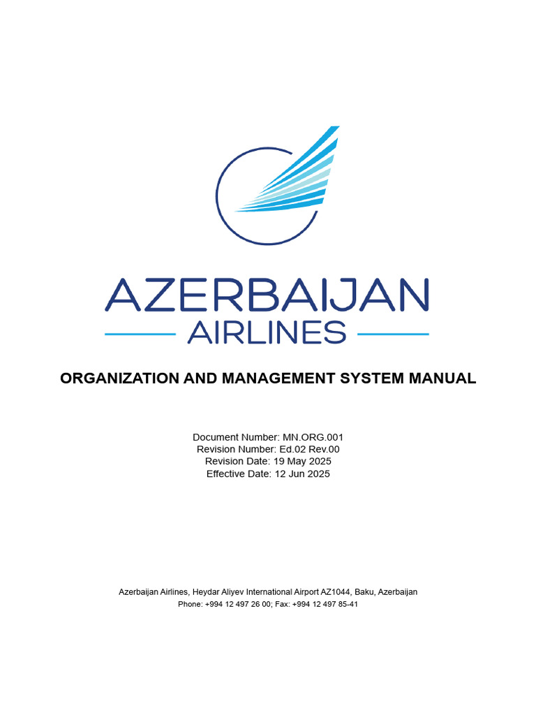 Organization Management System Manual | PDF | Aviation Accidents And ...
