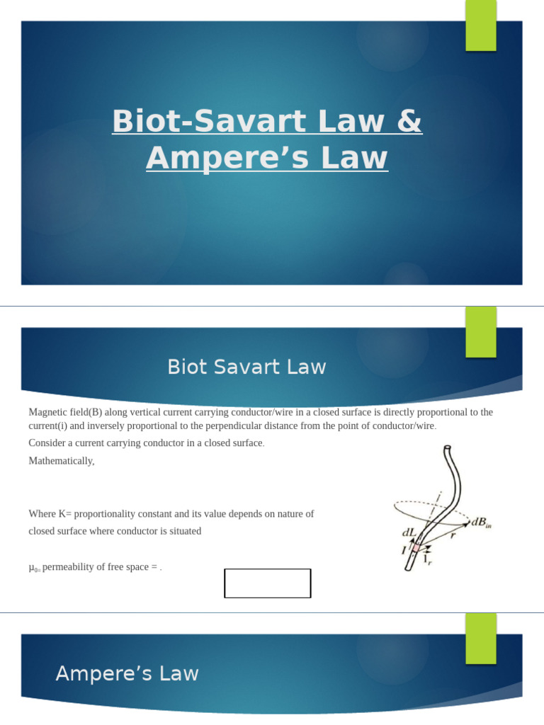 Biot Savart and Ampere | PDF