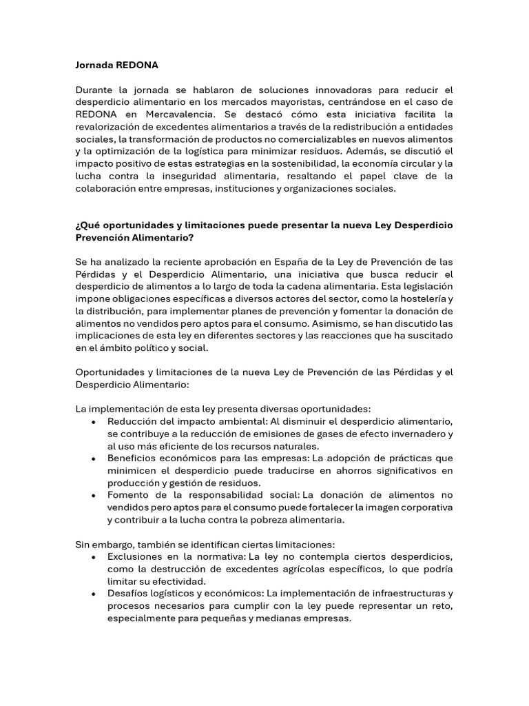 Jornada REDONA | PDF | Sustentabilidad | Alimentos