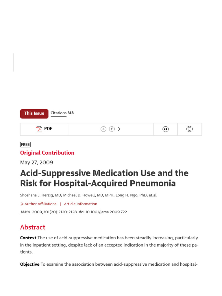 Acid-Suppressive Medication Use and The Risk For Hospital-Acquired ...