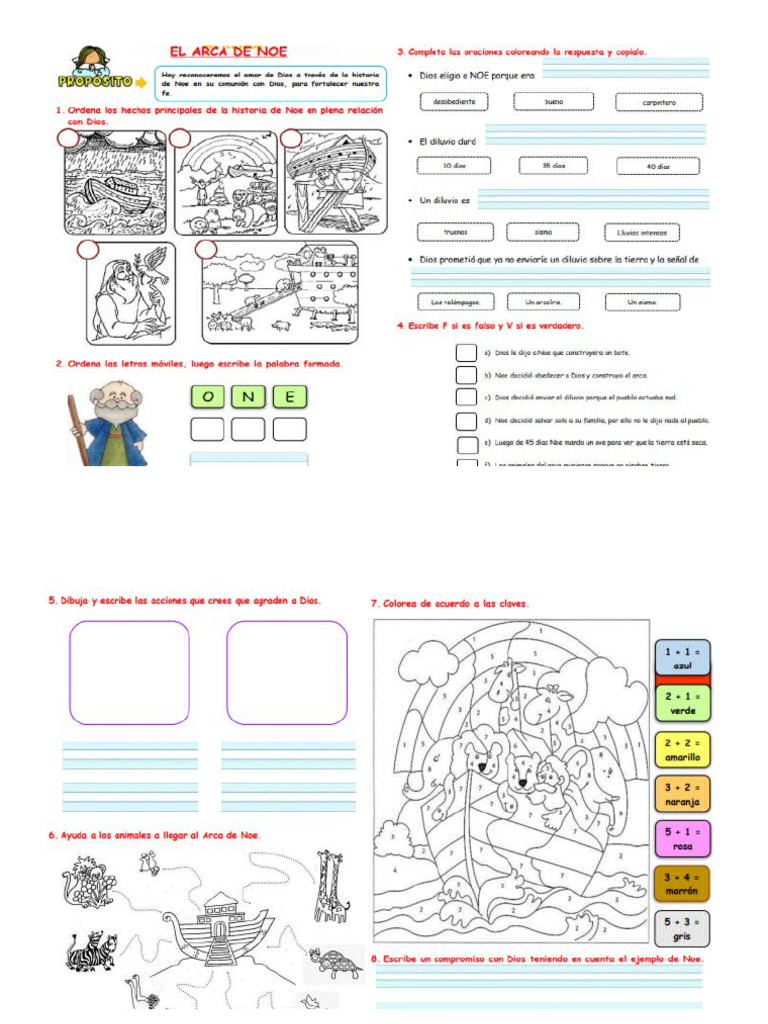 4° Ficha. El Arca de Noe 11 - 06 R | PDF
