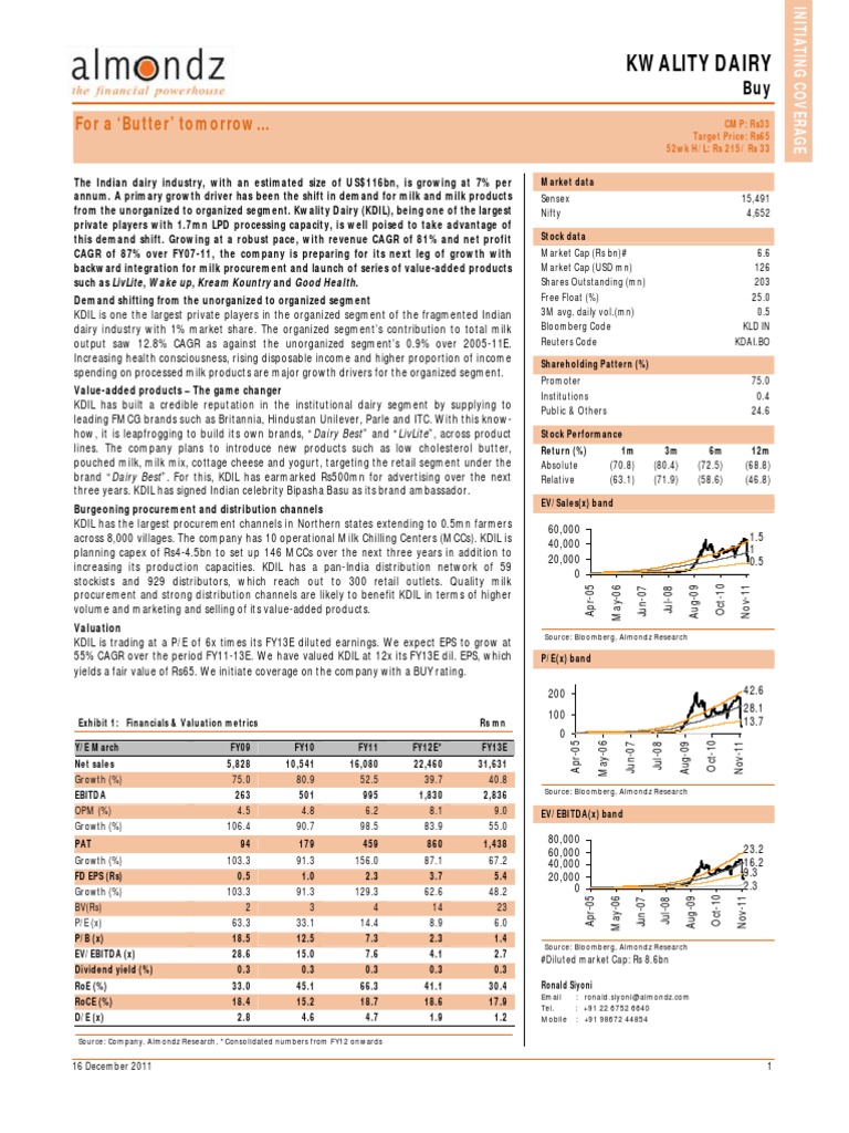 Ice Kwality Dairy India 20120209110857 | PDF | Milk | Dairy