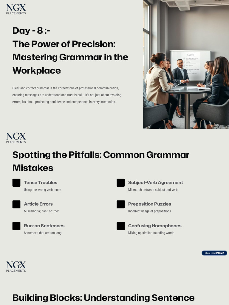 Day - 8 - The Power of Precision - Mastering Grammar in The Workplace ...
