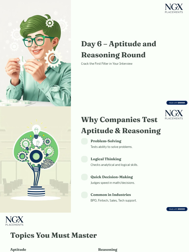 Day 6 - Aptitude and Reasoning Round | PDF
