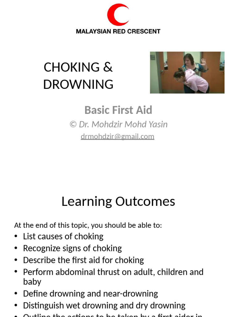 First Aid for Choking and Drowning | PDF | Cardiopulmonary ...