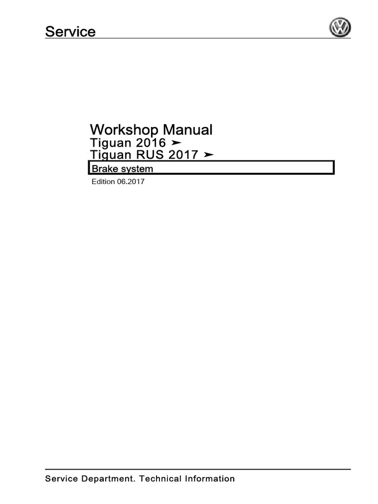 2016-2017 Tiguan Brake System Manual | PDF | Anti Lock Braking System ...