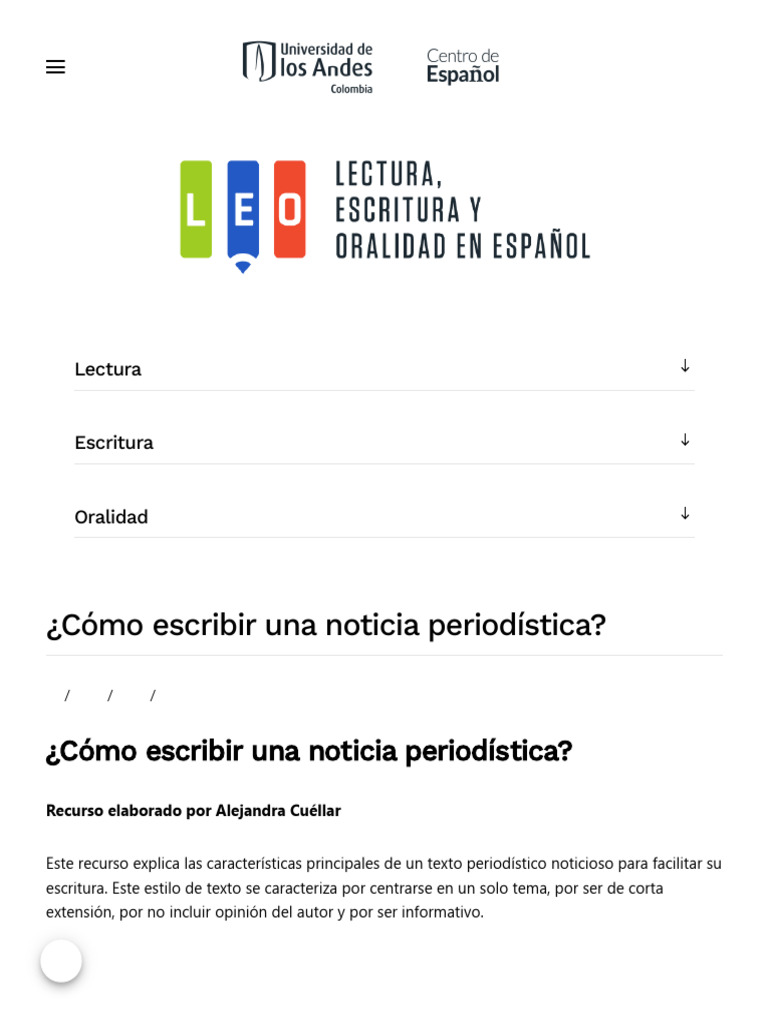 ¿Cómo Escribir Una Noticia Periodística - LEO | PDF | Periodismo