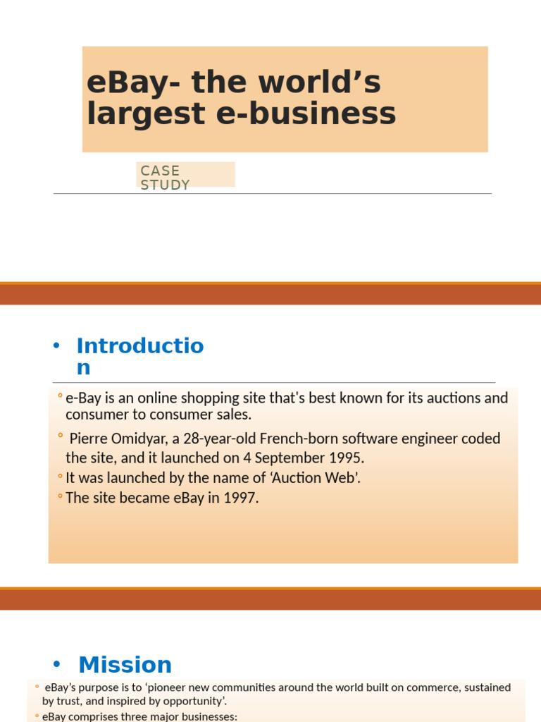 EBay - The World's Largest E-Business | PDF | E Bay | Auction
