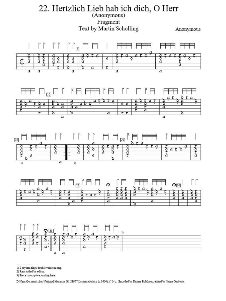 22 Hertzlich Lieb Hab Ich Dich o Herr Anon | PDF