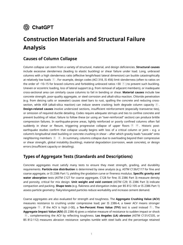 Construction Materials and Structural Failure Analysis | PDF | Buckling ...