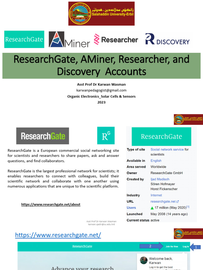 ReseachGate Account 2023_Asst Prof Dr Karwan | PDF | Information ...