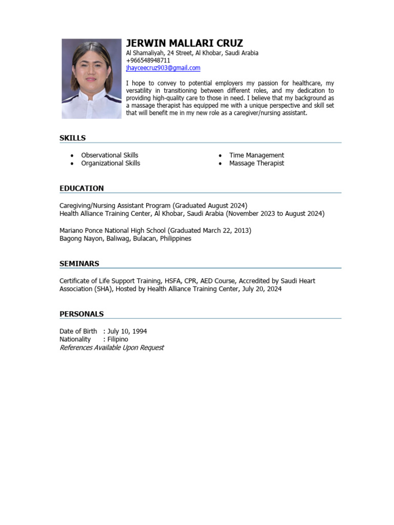 Jerwin Mallari Cruz: Skills | PDF