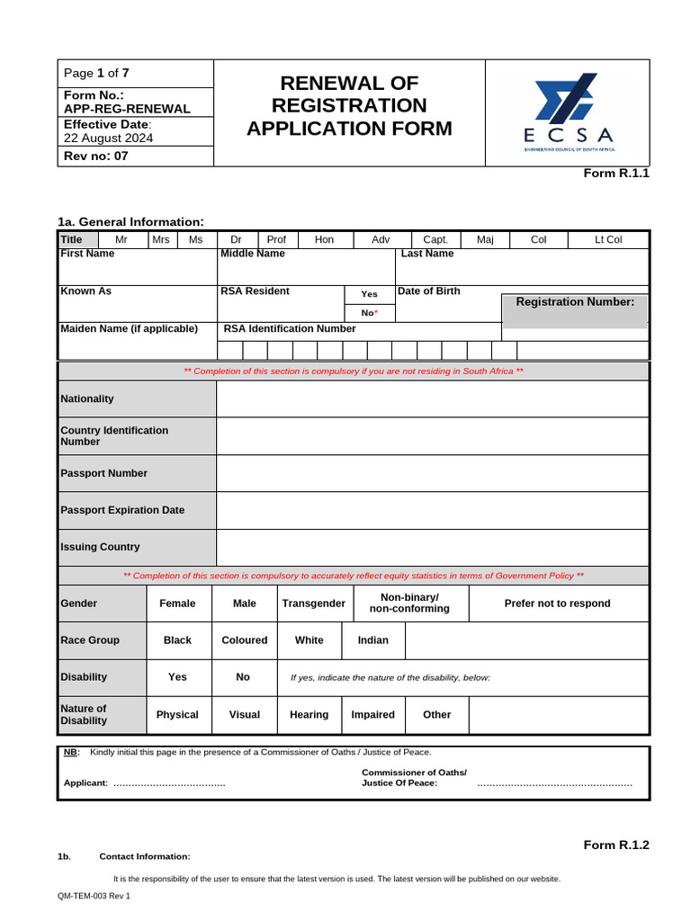 APP-REG-Renewal of Registration Application Form | PDF