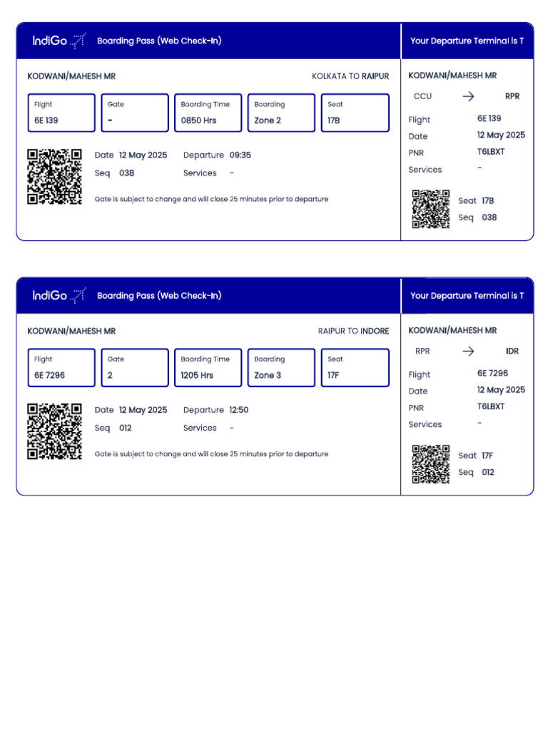 Boarding Pass CCU-IDR | PDF