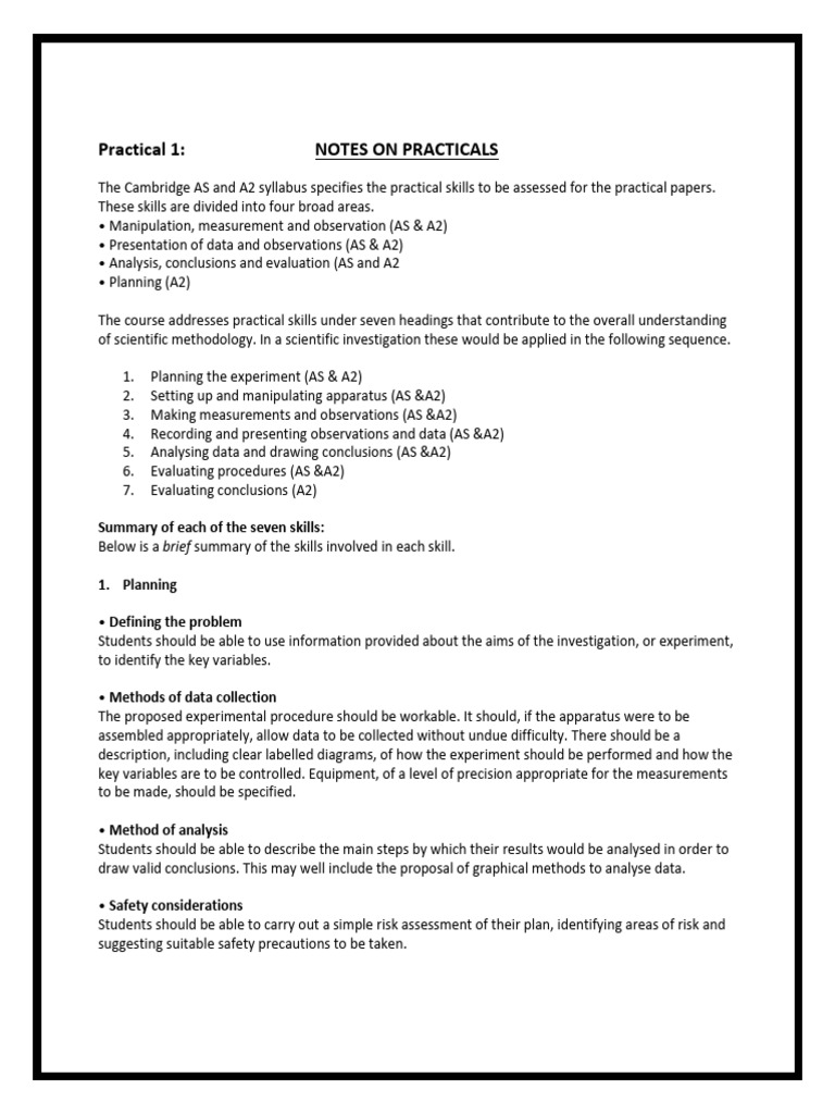 Practical 1 - Notes On Practicals... | PDF | Experiment | Accuracy And ...