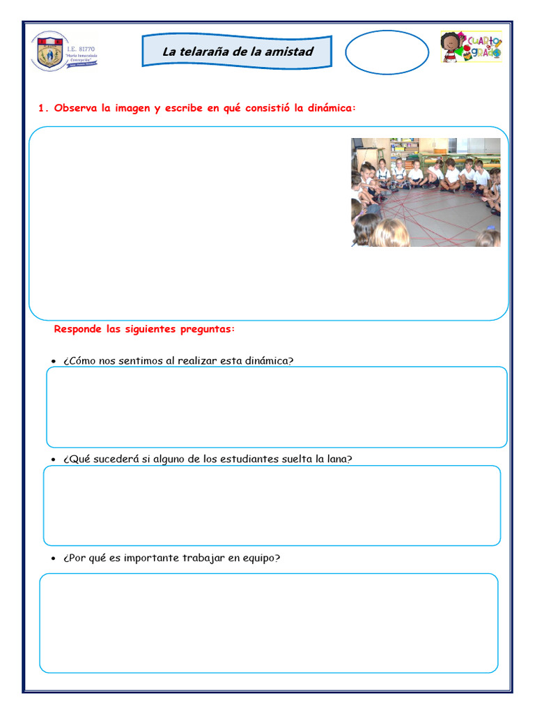 Actv 1 Telaraña de La Amistad | PDF