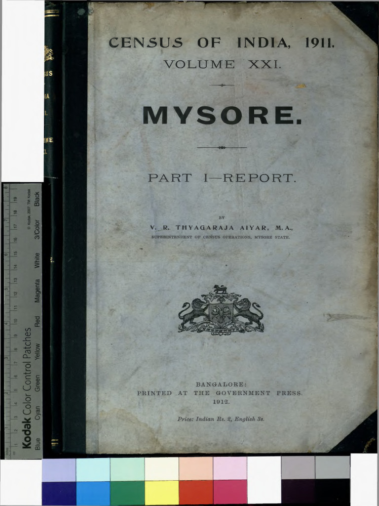 Mysore Census Report 1911 | PDF
