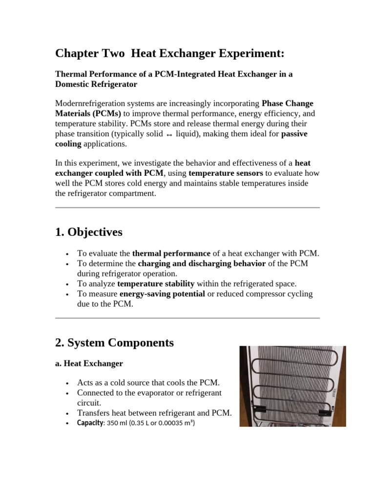 Heat Exchanger Experiment | PDF | Refrigerator | Heat Exchanger