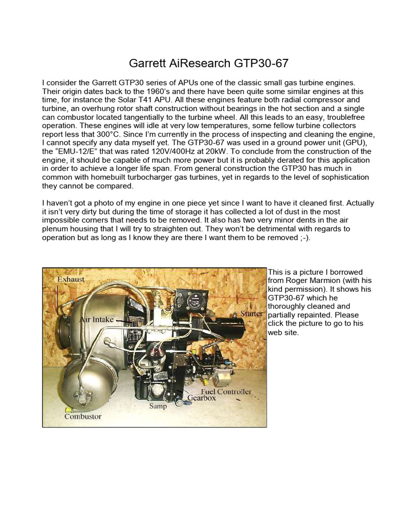 Garrett GTP30-67 APU Overview | PDF | Engines | Printed Circuit Board