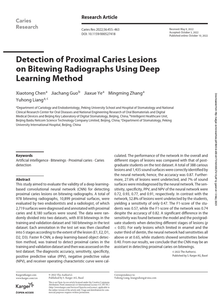 7 Detection of Proximal Caries Lesions On Bitewing Radiographs Using ...