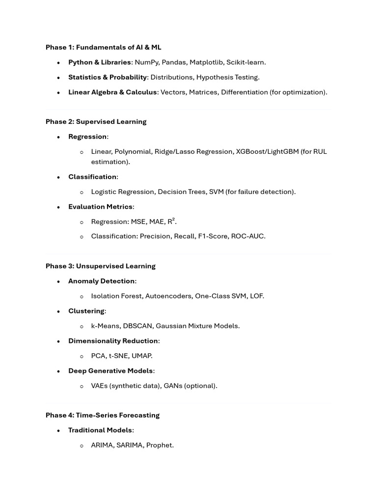 Perfect Order of Learning AI and ML | PDF | Time Series | Machine Learning