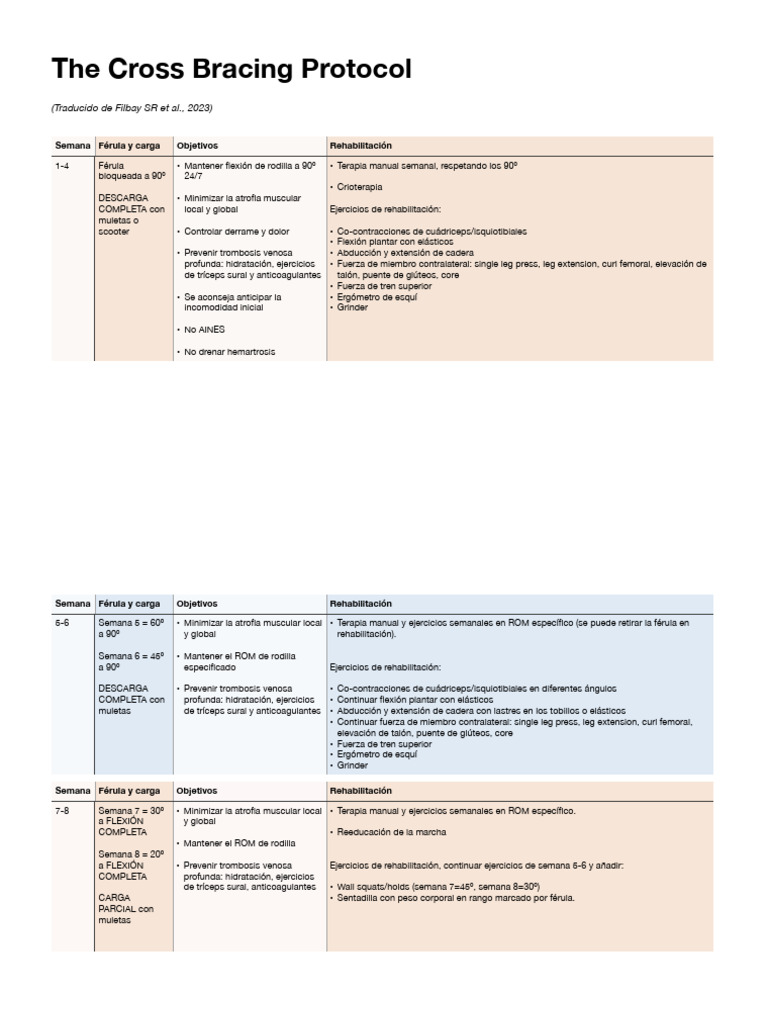 Protocolo de Cross Bracing para Rehabilitación | PDF | Extremidades ...